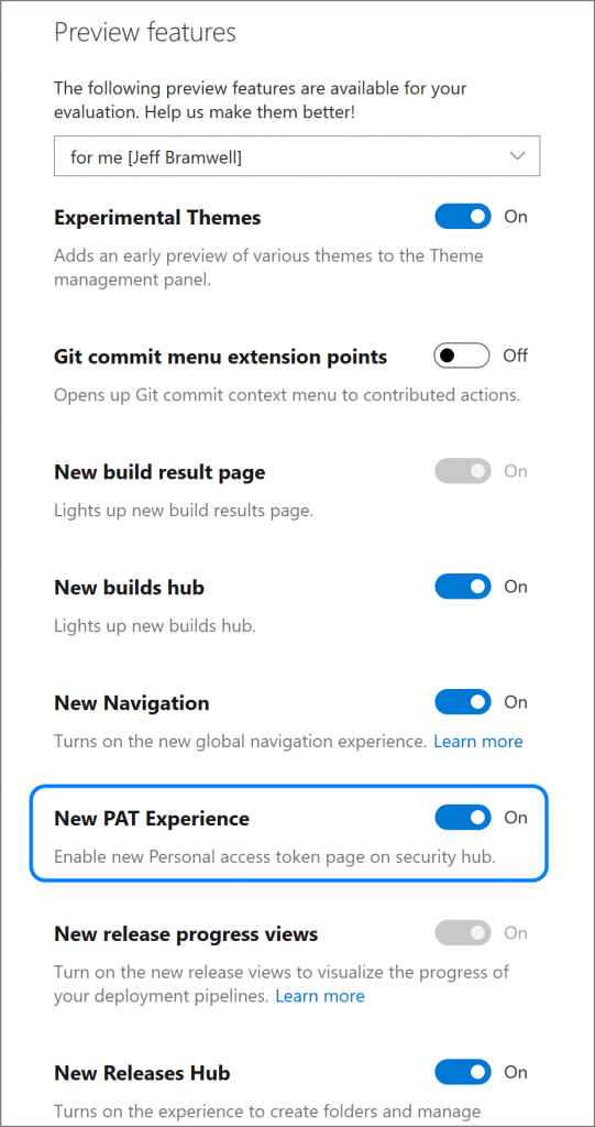 The New Azure DevOps PAT Experience » A Developer's Life